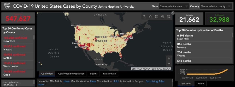 New COVID-19 dashboard just for the US offers rich, county-level data ...