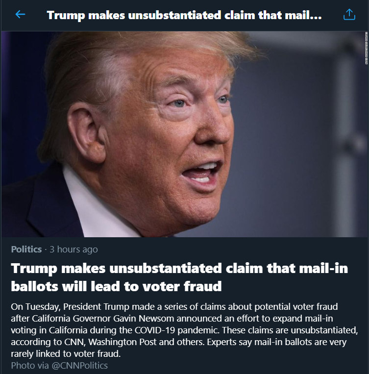 Twitter’s first fact-check on President Trump calls out “false claims ...