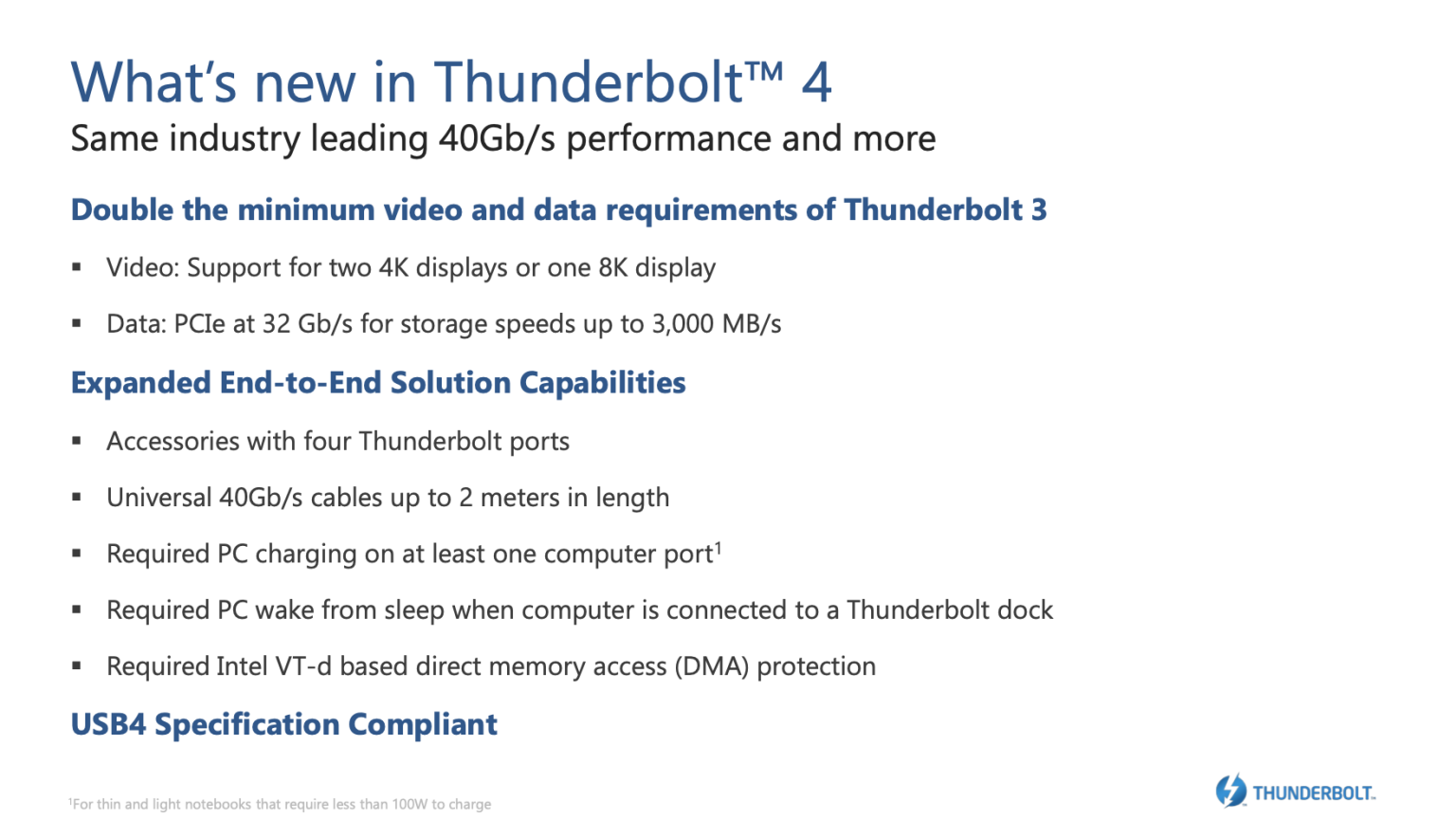 Intel details Thunderbolt 4: Required DMA protection, longer cables ...
