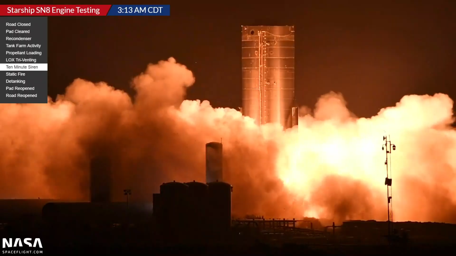 For the first time, a Starship prototype roars to life with three ...