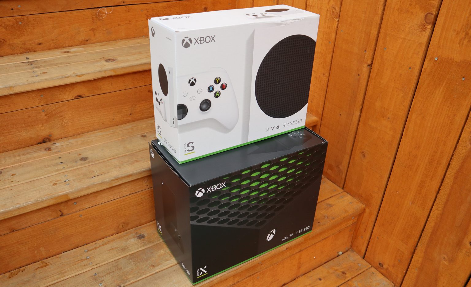 Xbox Series boxes unboxed, revealing a series of Xboxes inside of boxes ...