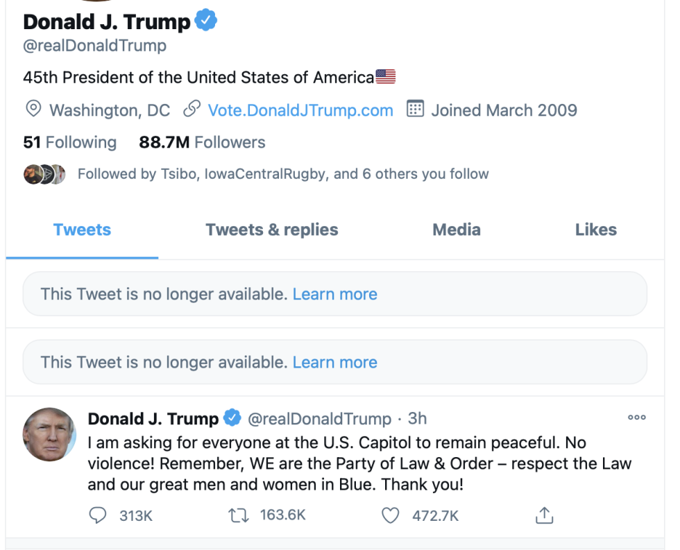 Trump deletes tweets after being banned from Twitter [Updated] - Ars ...