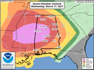 A severe weather outbreak is underway across the southern United States ...