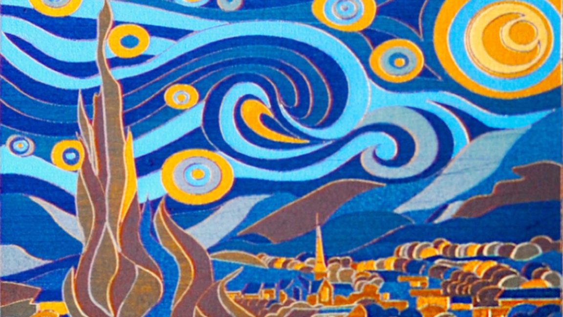 This miniature version of Starry Night was made with a “laser ...
