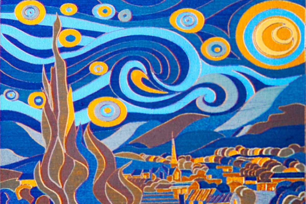 This miniature version of Starry Night was made with a “laser ...
