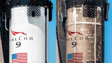 Here’s what a Falcon 9 looks like after 8 flights to space in a year ...