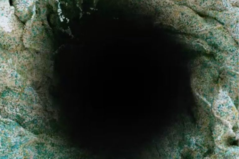 Stare into the abyss of a swirling black hole with this LED monolith ...