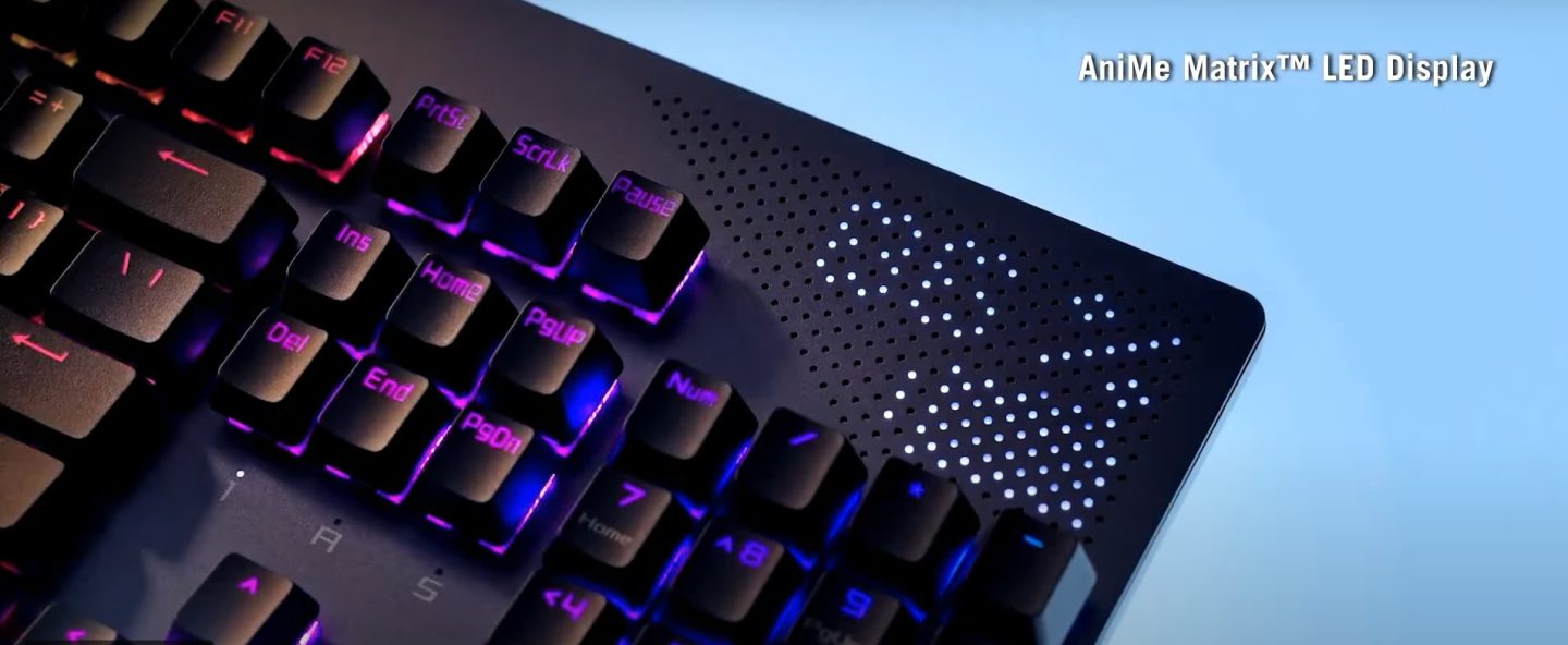 Asus’ mechanical keyboard uses 312 mini LEDs to display animations ...