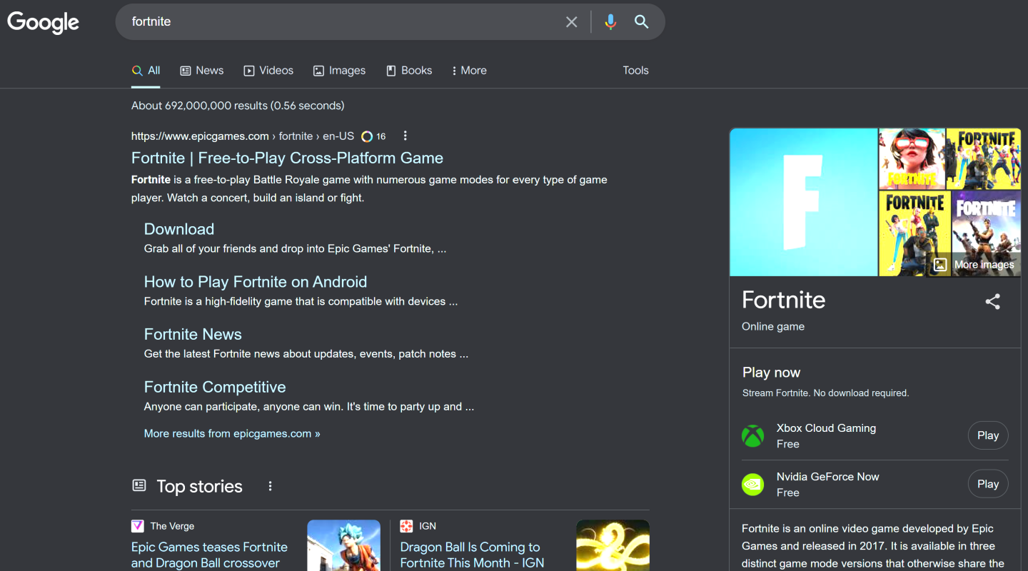 Google adds instant cloud-streaming button to web searches for games ...