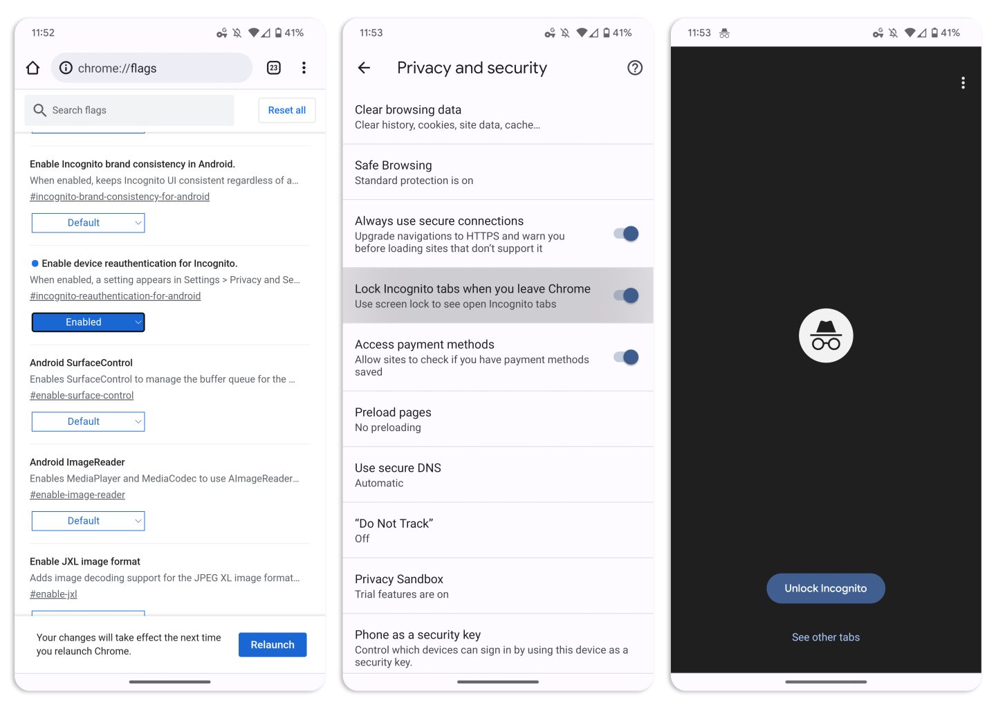 Chrome for Android gets fingerprint-protected Incognito tabs - Ars Technica