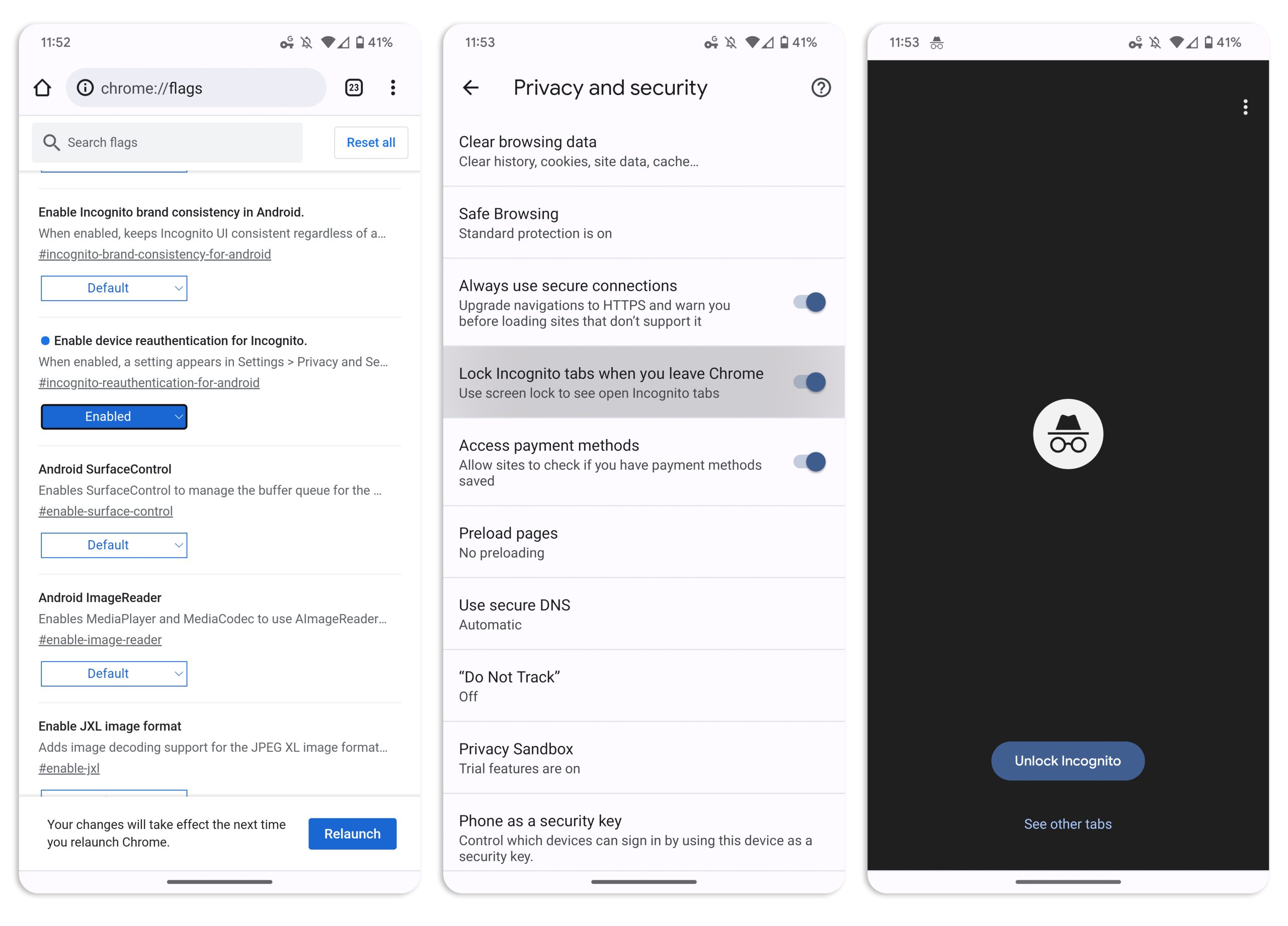 Chrome for Android gets fingerprint-protected Incognito tabs - Ars Technica