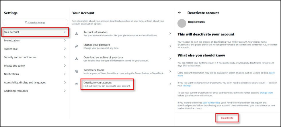 How to download a backup copy of your Twitter data (or deactivate your ...
