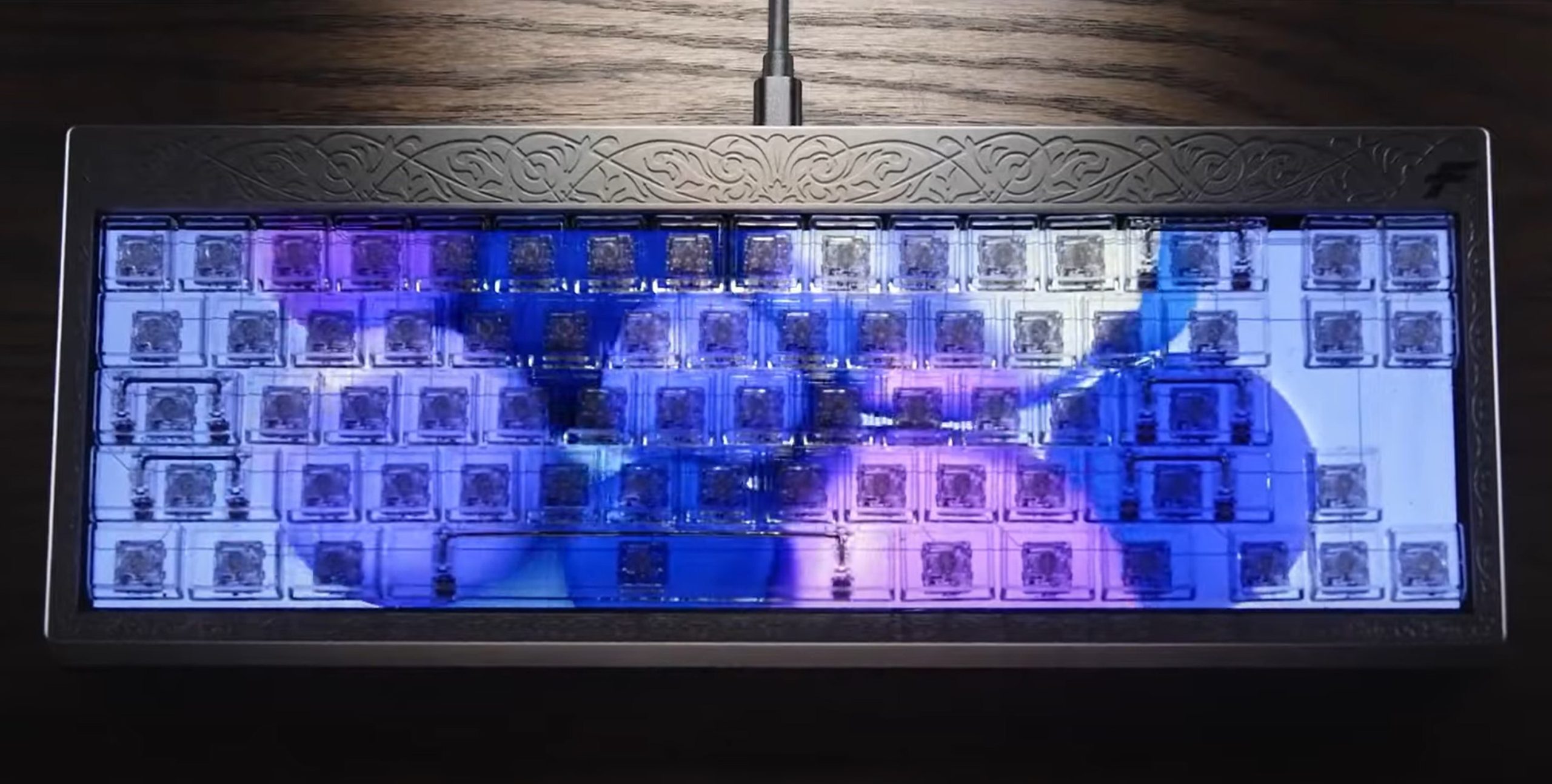 This mechanical keyboard has a dazzling, distracting display under its ...