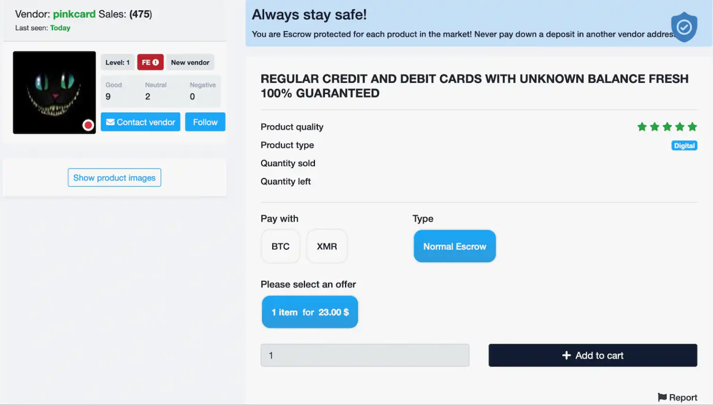 Darknet markets generate millions in revenue selling stolen personal ...