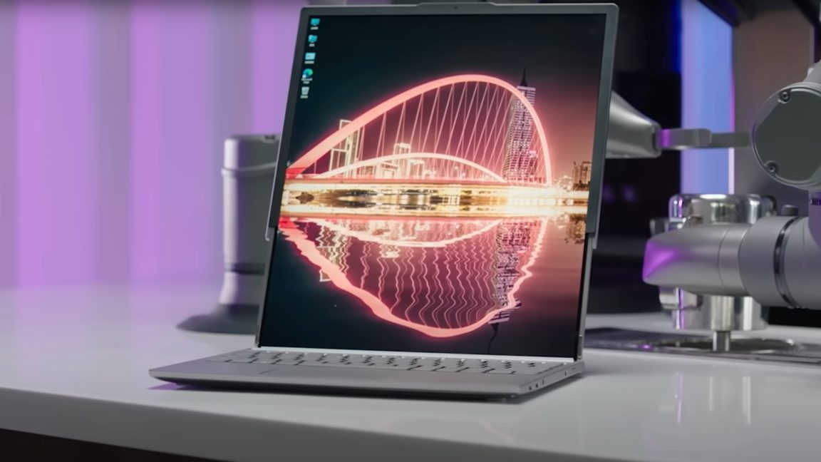 Lenovo demos laptop that rolls from 13 to 15 inches with the flip of a ...
