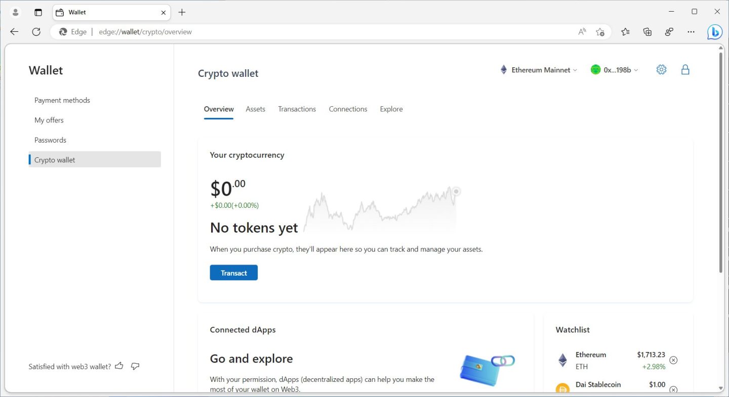 Microsoft is testing a built-in cryptocurrency wallet for the Edge ...
