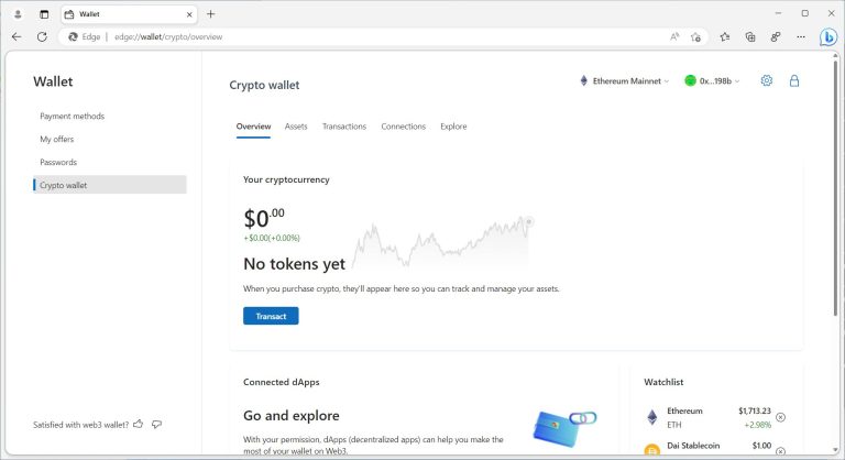 Microsoft is testing a built-in cryptocurrency wallet for the Edge ...