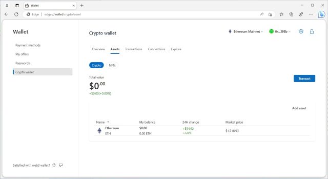 Microsoft is testing a built-in cryptocurrency wallet for the Edge ...