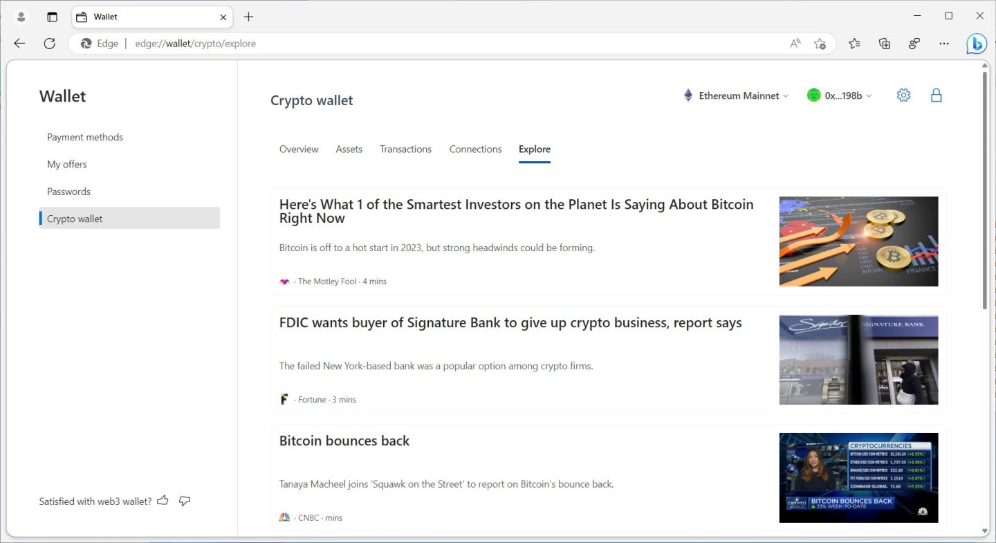 Microsoft is testing a built-in cryptocurrency wallet for the Edge ...