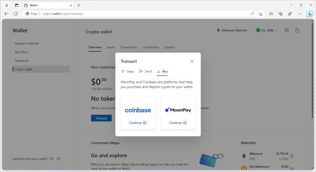 Microsoft is testing a built-in cryptocurrency wallet for the Edge ...