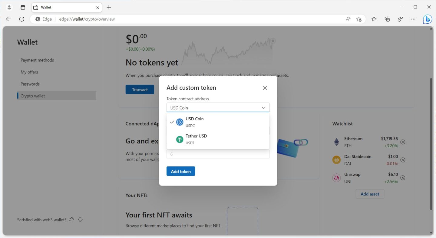 Microsoft is testing a built-in cryptocurrency wallet for the Edge ...