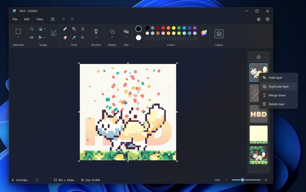 Hell freezes over, MS Paint adds support for layers and PNG ...