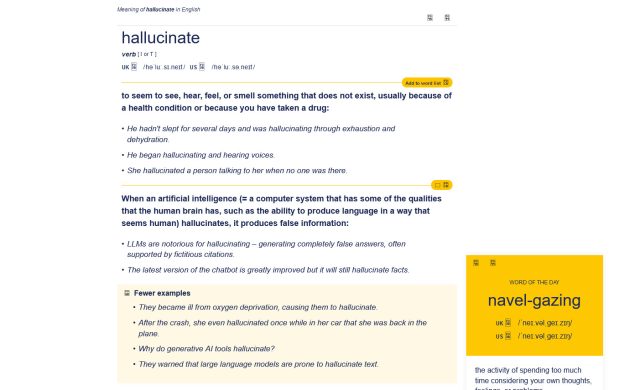 “Hallucinating” AI models help coin Cambridge Dictionary’s word of the ...