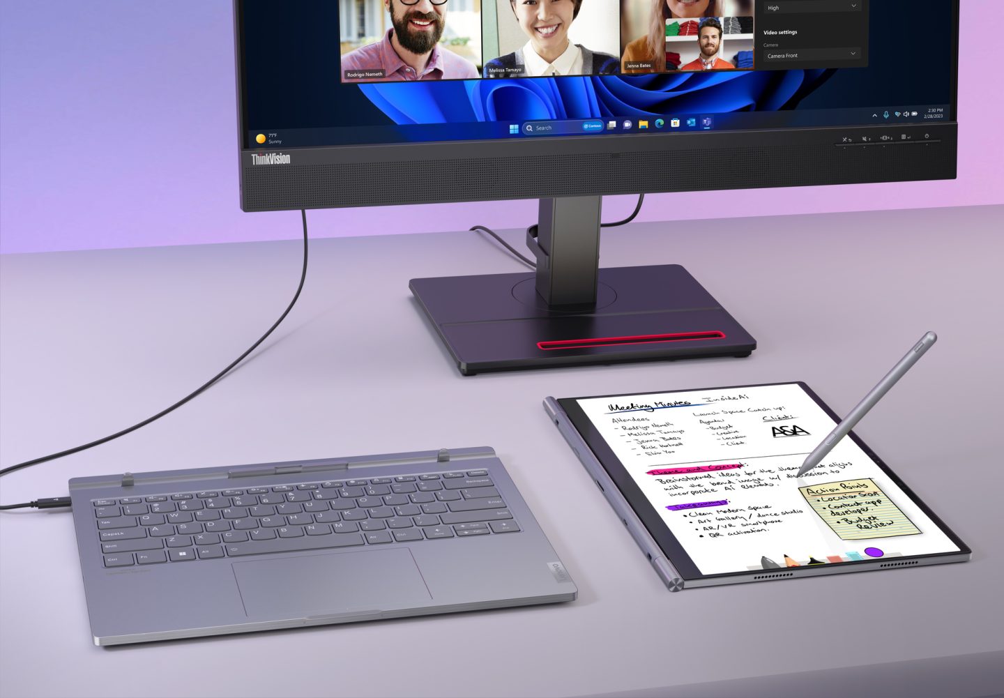 Detachable Lenovo laptop is two separate computers, runs Windows and ...