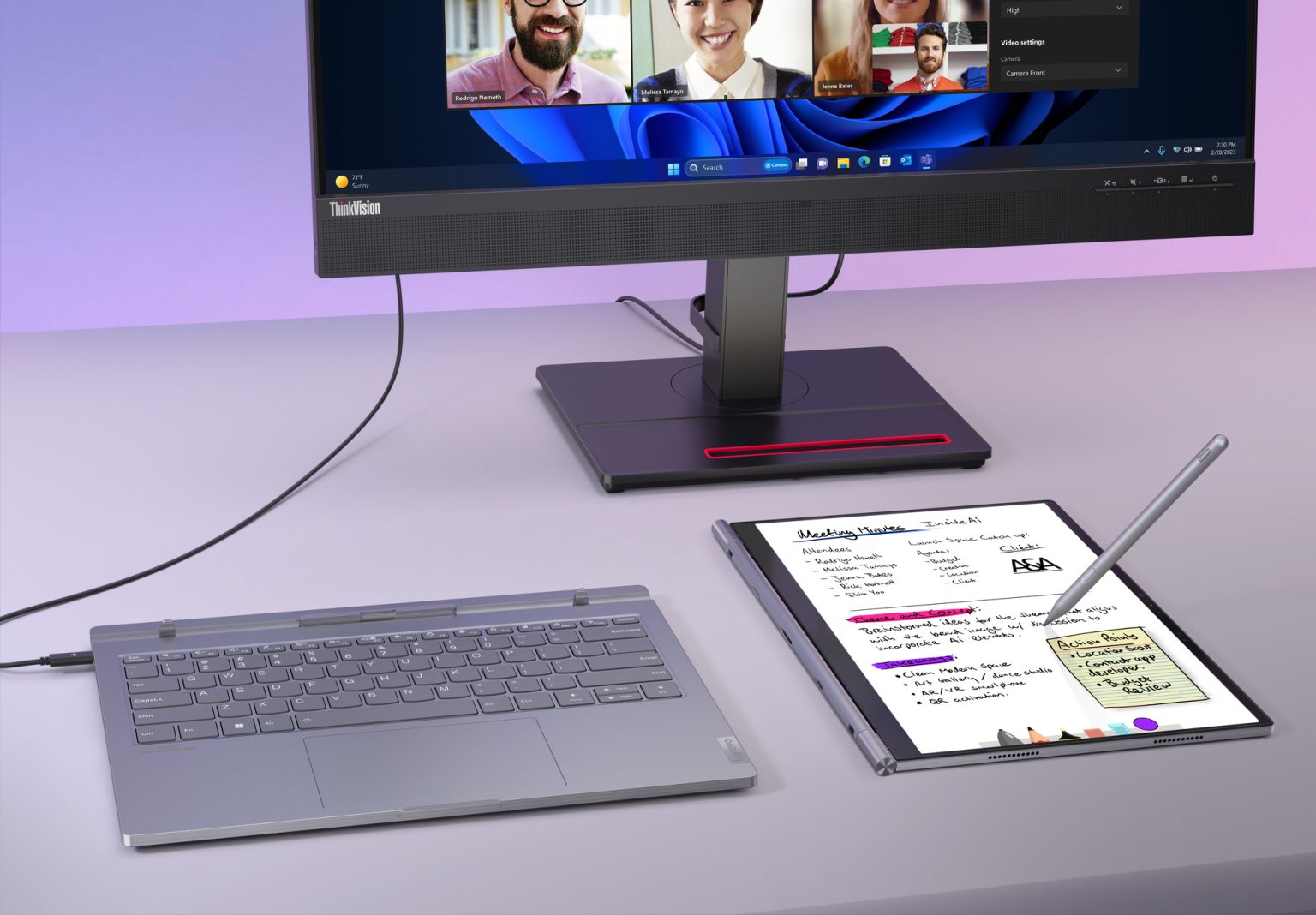 Detachable Lenovo laptop is two separate computers, runs Windows and ...