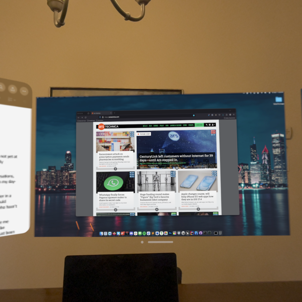 Apple’s new Vision Pro software offers an ultrawide virtual Mac monitor ...