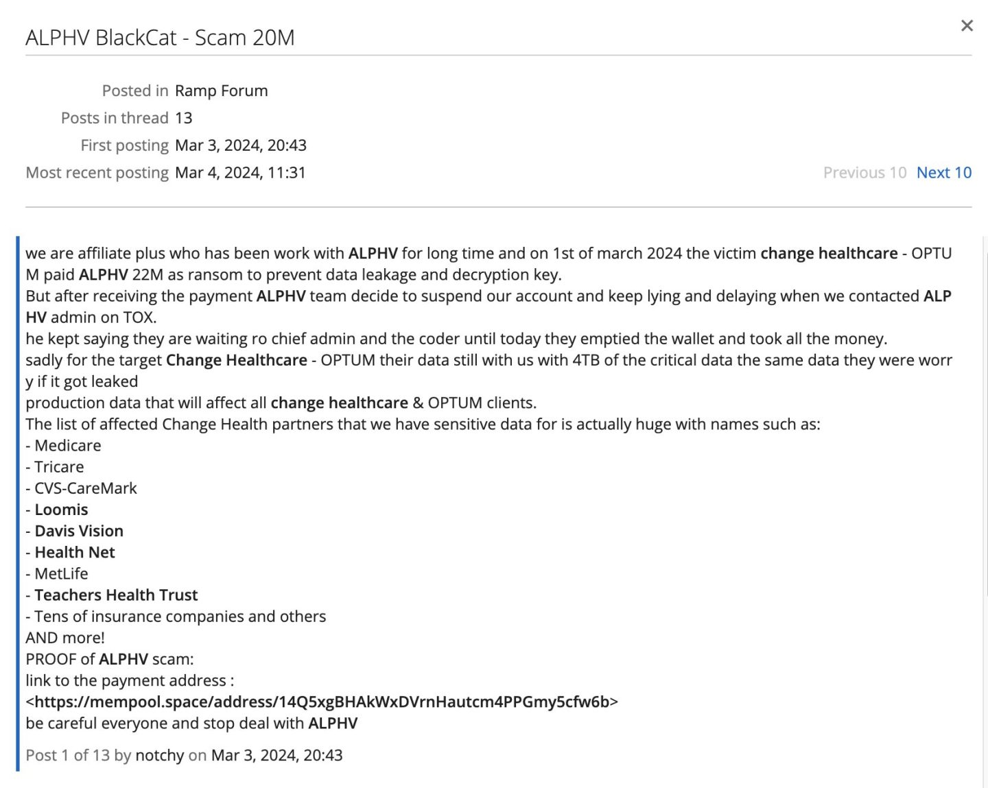 After collecting $22 million, AlphV ransomware group stages FBI takedown - Ars Technica