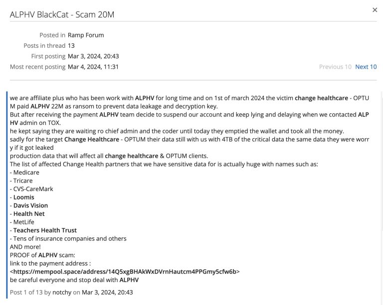 After collecting $22 million, AlphV ransomware group stages FBI ...