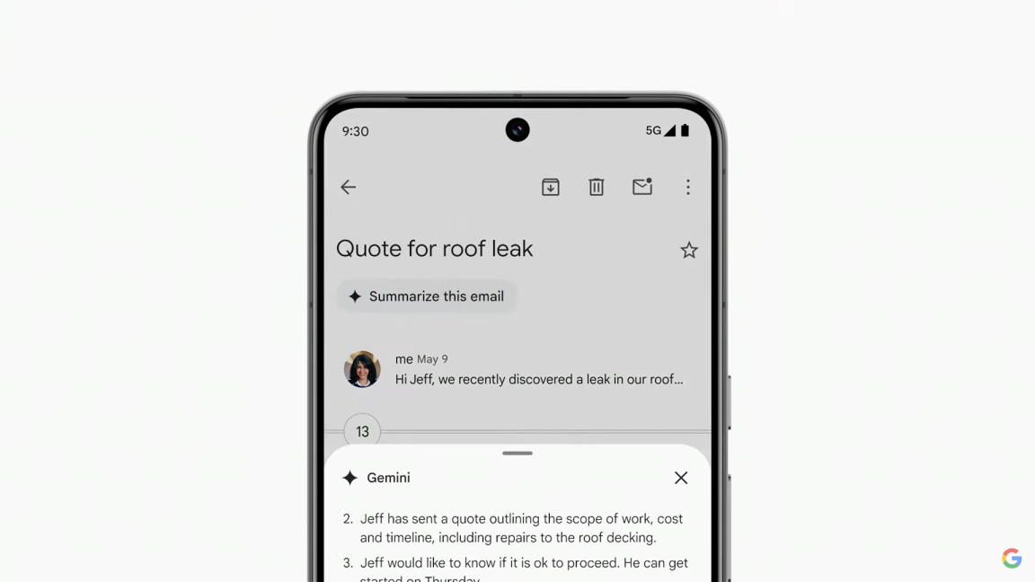 AI in Gmail will sift through emails, provide search summaries, send ...