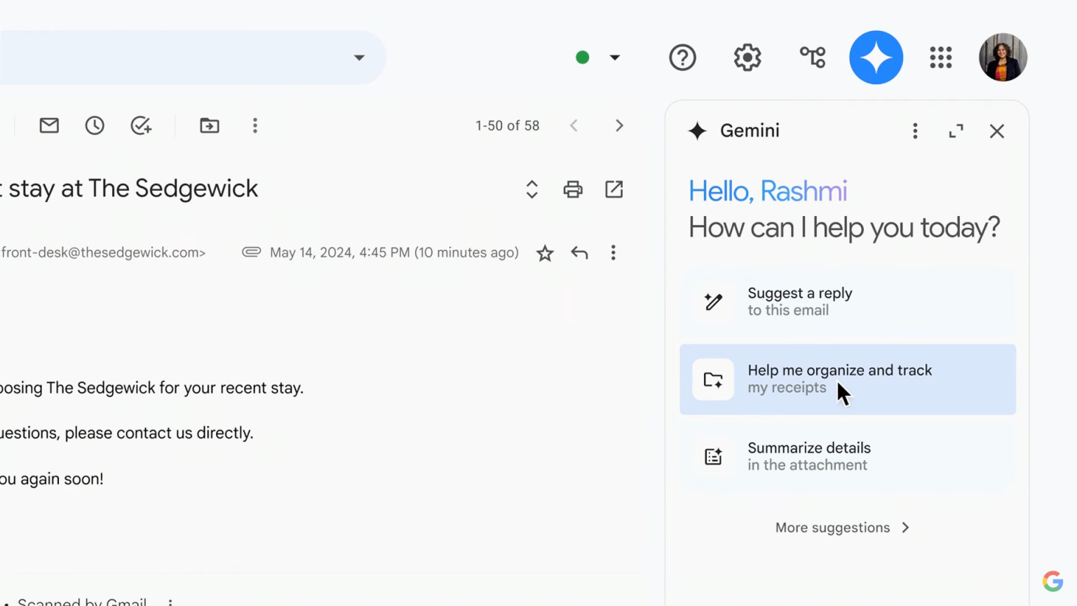 AI in Gmail will sift through emails, provide search summaries, send ...