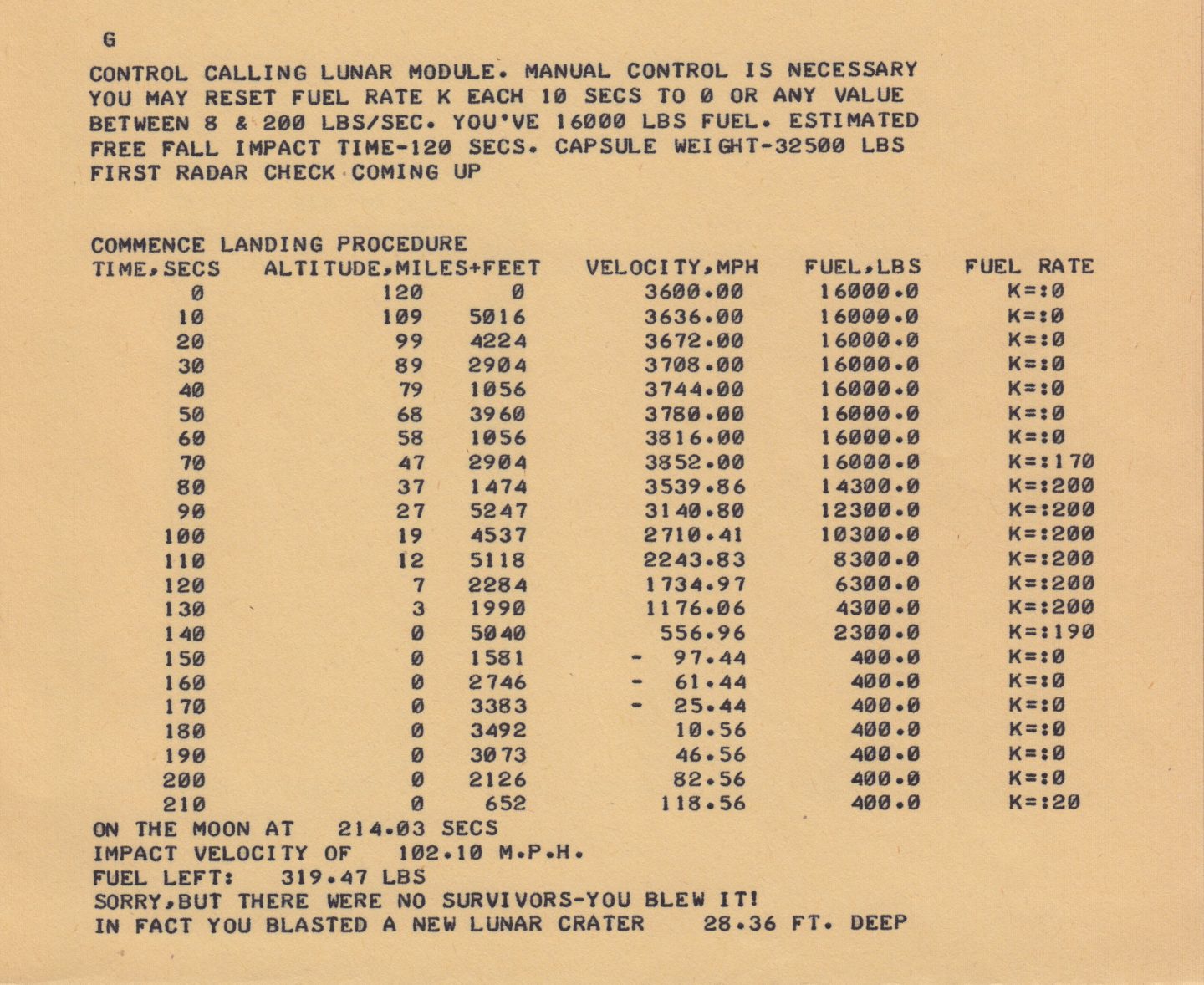 Retired engineer discovers 55-year-old bug in Lunar Lander computer game code - Ars Technica