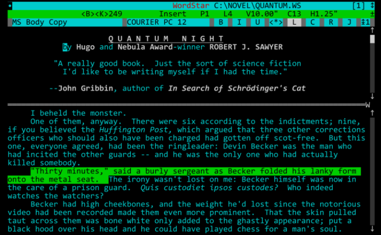 Sci-fi writer and WordStar lover re-releases the cult DOS app for free ...