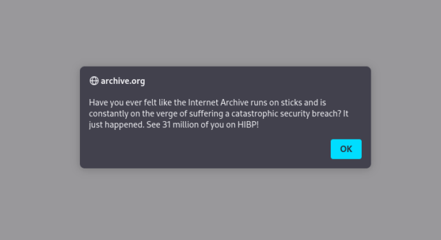 Archive.org, a repository of the history of the Internet, has a data ...