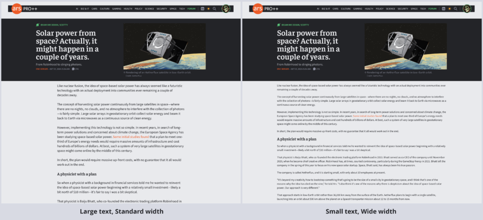 The Ars redesign 9.0.2 brings the text options you’ve requested - Ars ...