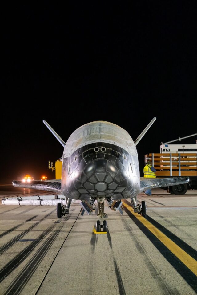 The X-37B spaceplane lands after helping pave the way for “maneuver ...