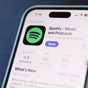 Spotify on App Store is seen in this illustration photo.