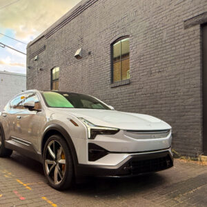 A polestar 3 in an alley