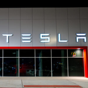 AUSTIN, TEXAS - JULY 25: A Tesla dealership is seen on July 25, 2025 in Austin, Texas. Tesla has reported a second consecutive quarter of year-over-year auto revenue decline as Elon Musk's automaker grapples with competition amongst other more affordable EV makers and the looming expiration of federal electric vehicle tax credits.