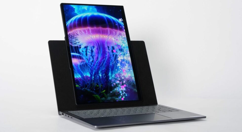 Lenovo demos laptop with a screen you can swivel into portrait mode ...