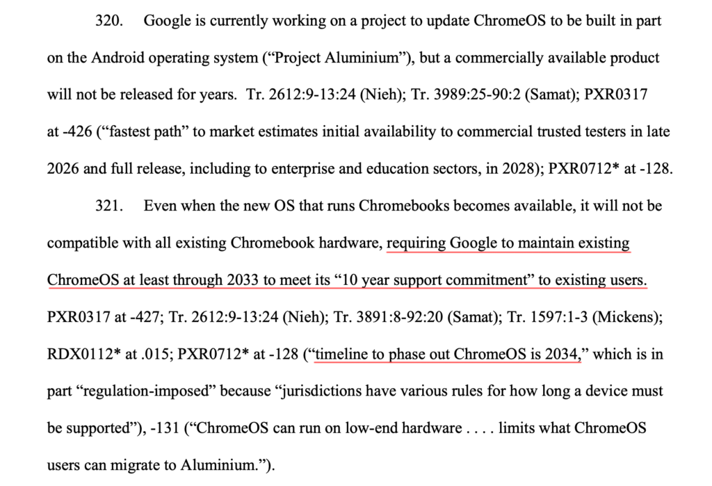 Google court filings suggest ChromeOS has an expiration date - Ars Technica