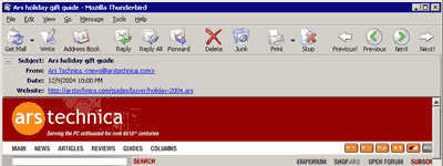 Mozilla Thunderbird 1.0 - Ars Technica