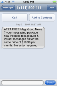 AT&T text message to iPhone hints at picture, instant messaging - Ars ...