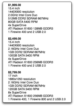 MacBook Pros, now with Intel Core 2 Duo - Ars Technica