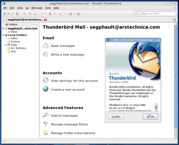 First Thunderbird 3 beta arrives with UI improvements - Ars Technica