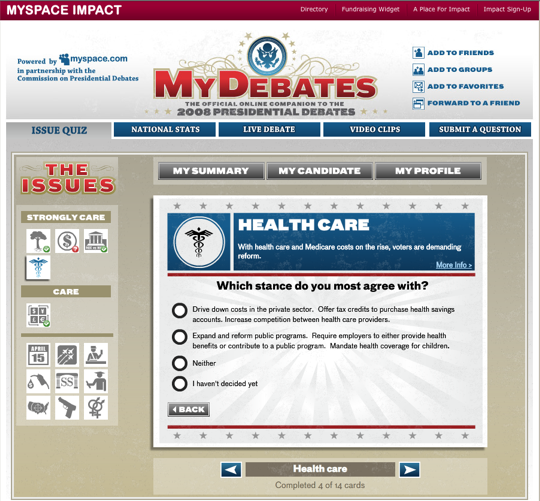 MySpace to get kids talking politics with MyDebates.org - Ars Technica