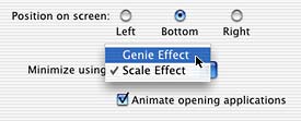Dock preferences